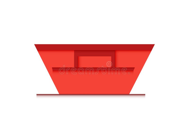 Skip Bin is a Large Open-topped Waste Container. Red Skip Vector Icon ...