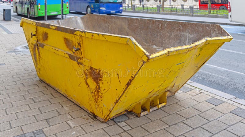 Skip Container City Street stock photo. Image of europe - 352869442