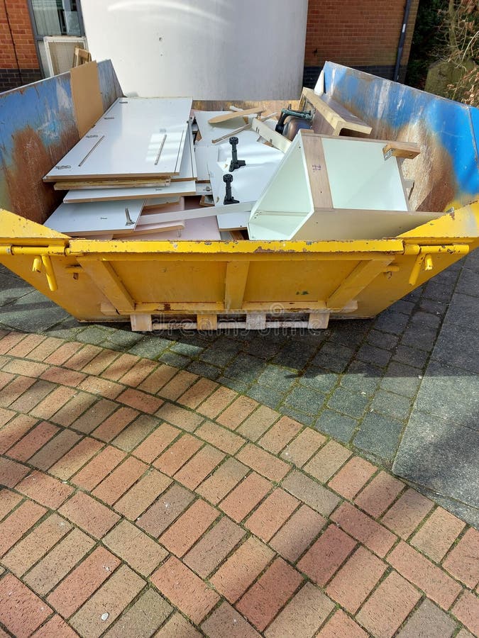 Skip for hire stock photo. Image of rubbish, construction - 243196406