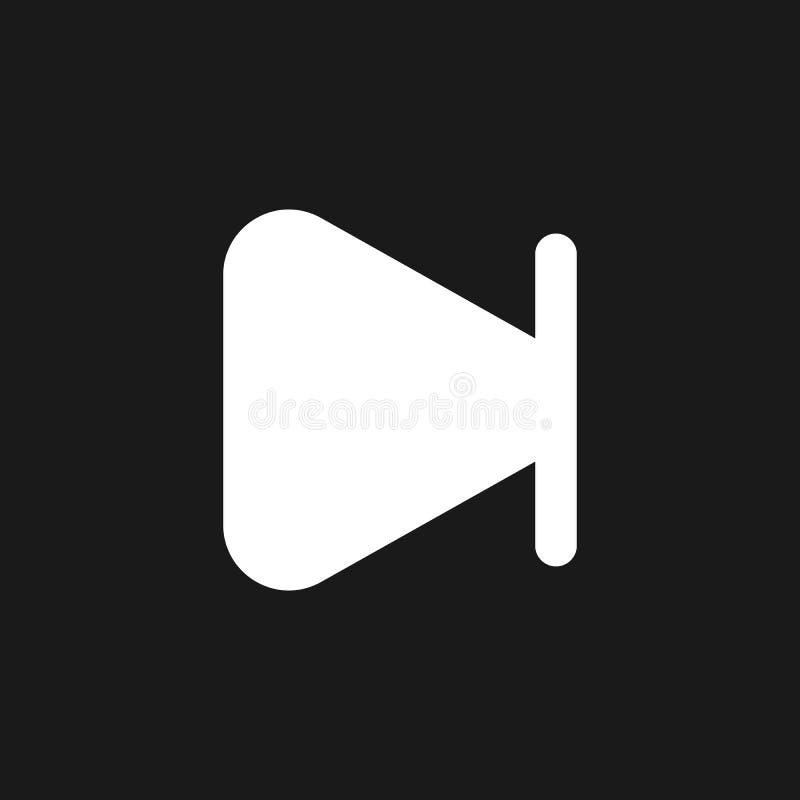 Skip Next Button Dark Mode Glyph Ui Icon Stock Vector - Illustration of ...