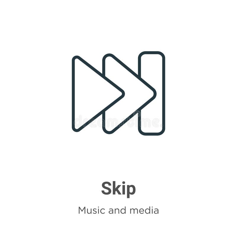 Skip Vector Icon on White Background. Flat Vector Skip Icon Symbol Sign ...