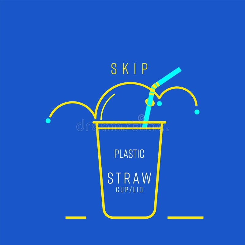 Skip Plastic Straw stock vector. Illustration of metaphor - 188346910