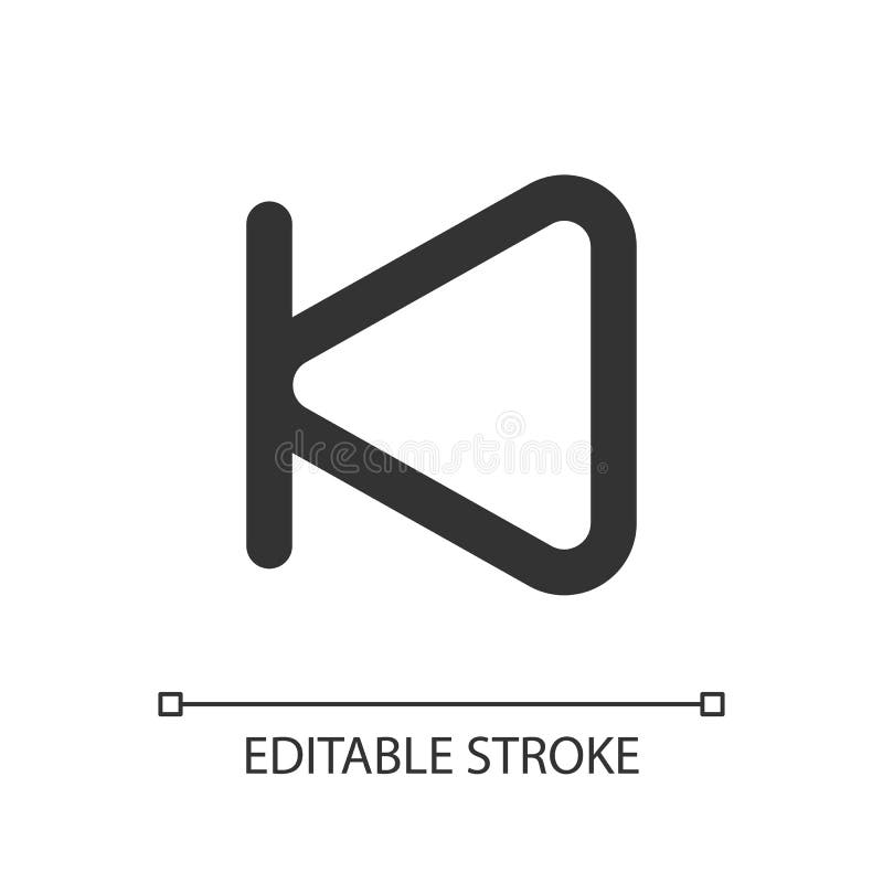 Skip Previous Button Dark Mode Glyph Ui Icon Stock Vector - Illustration of mobile, application ...