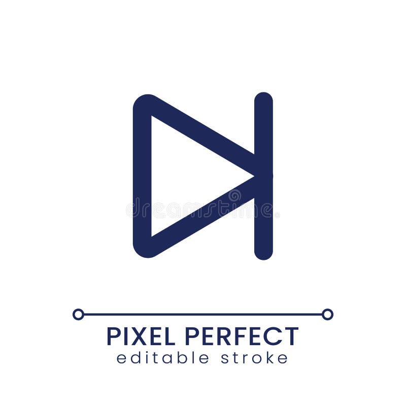 Skip To End Pixel Perfect Linear Ui Icon Stock Vector - Illustration of outline, audio: 255829304