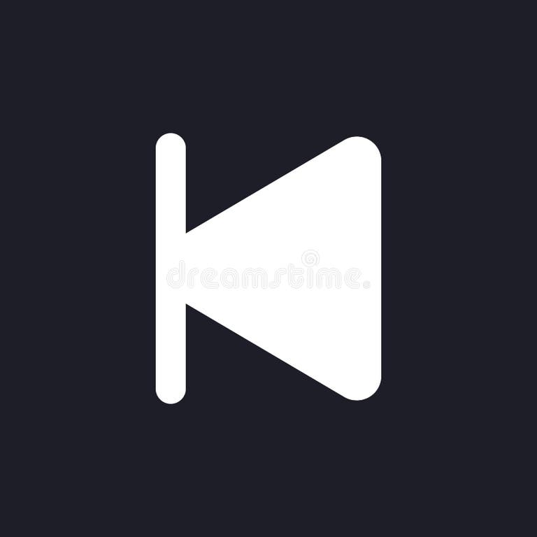 Skip To Start Dark Mode Glyph Ui Icon Stock Vector - Illustration of ...