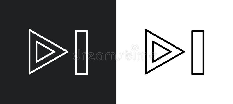 Skip Track Outline Icon in White and Black Colors. Skip Track Flat ...