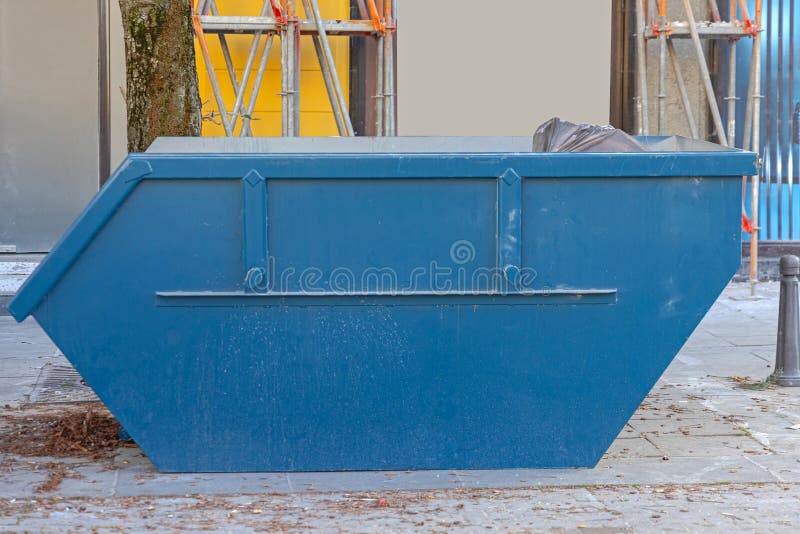 Skip Waste Container stock image. Image of blue, container - 303608829