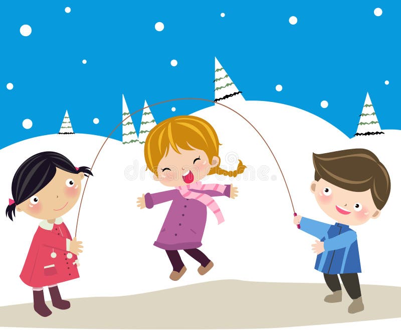 Skipping stock vector. Illustration of rope, happy, playing - 11297349