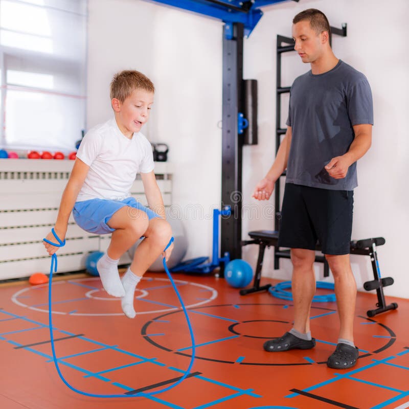 Skipping Over Rope in a Physical Activity Class Stock Photo - Image of ...