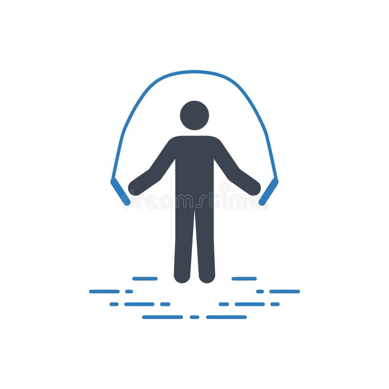 Skipping Rope Movement Icon Stock Vector - Illustration of sign, sport ...