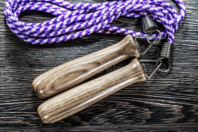 Skipping Rope on Vintage Wooden Board Stock Photo - Image of grunge ...