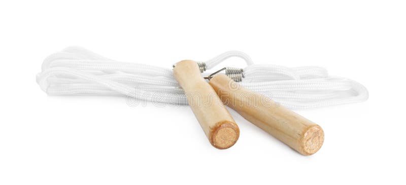Skipping Rope on White Background. Sports Equipment Stock Photo - Image ...