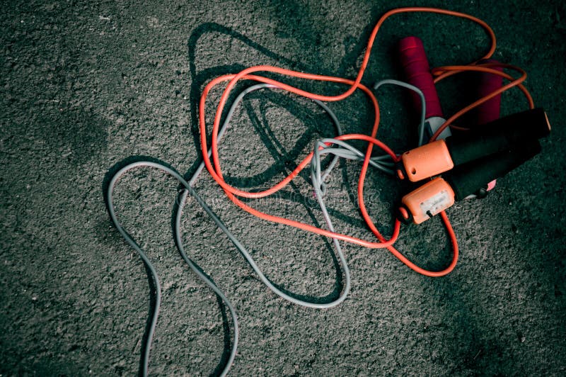 Skipping Tool To Train Leg Muscle Strength. Stock Image - Image of ...