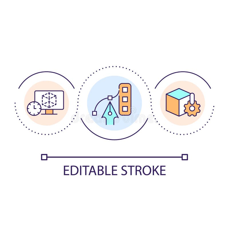Skipping Wireframing Problem Loop Concept Icon Stock Vector ...