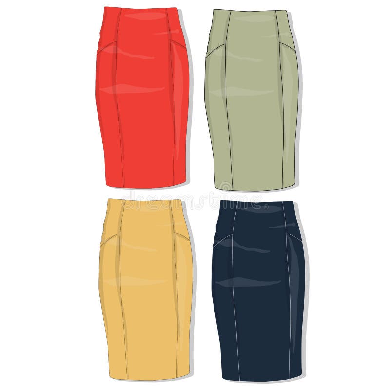 Skirt. Female Clothes Collection Stock Vector - Illustration of casual ...