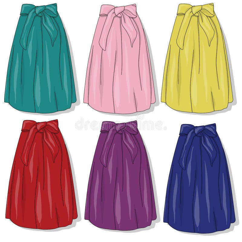 Skirt. Female Clothes Collection Stock Vector - Illustration of cloth ...