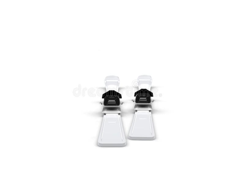 Skis - Back View on White Background Stock Illustration - Illustration ...