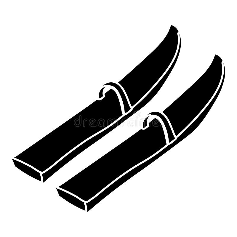 Skis Icon in Cartoon Style Isolated on White Background. Ski Resort ...