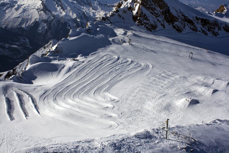 Skislope and skipark stock photo. Image of cloud, austria - 20584714