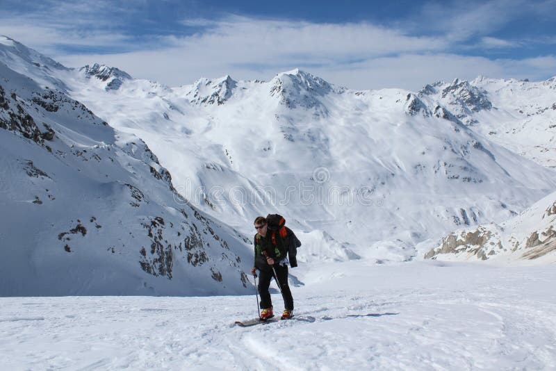 Skitour stock photo. Image of rocks, blue, winter, sport - 24158250