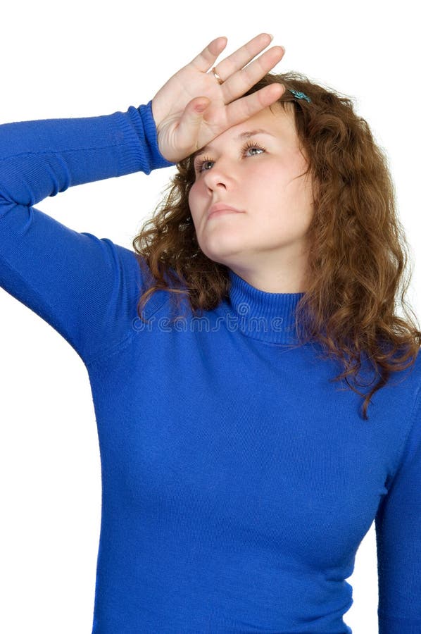 Skittish woman stock photo. Image of expression, cardigan - 11443964