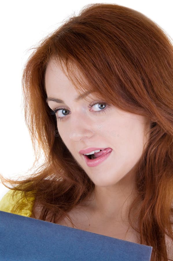 Skittish Young Woman with Professional Make-up Stock Photo - Image of ...