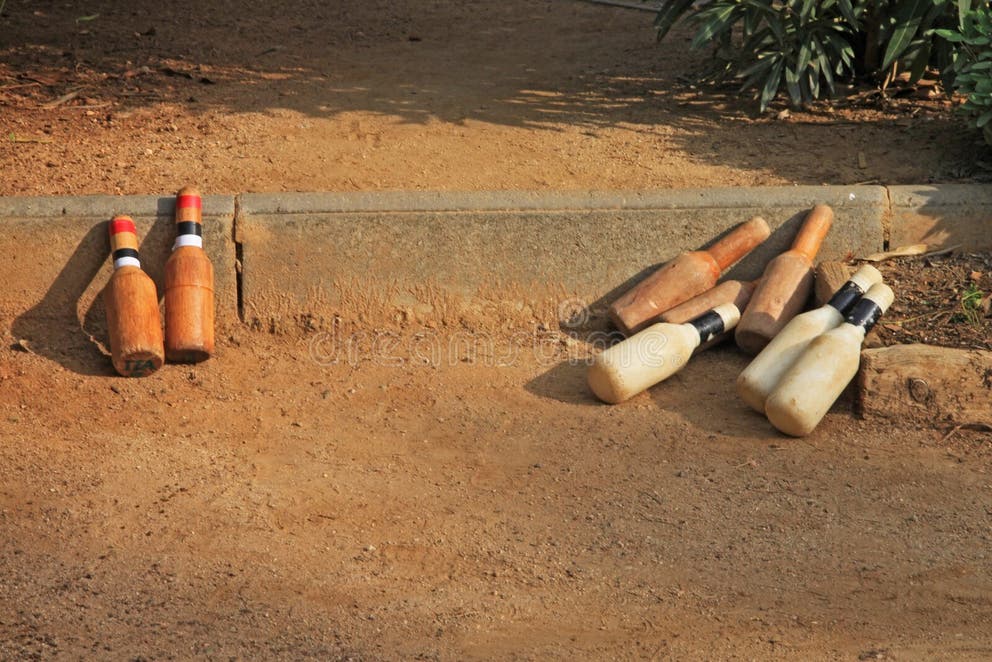 Skittles (ninepins) stock photo. Image of ninepins, street - 27408474