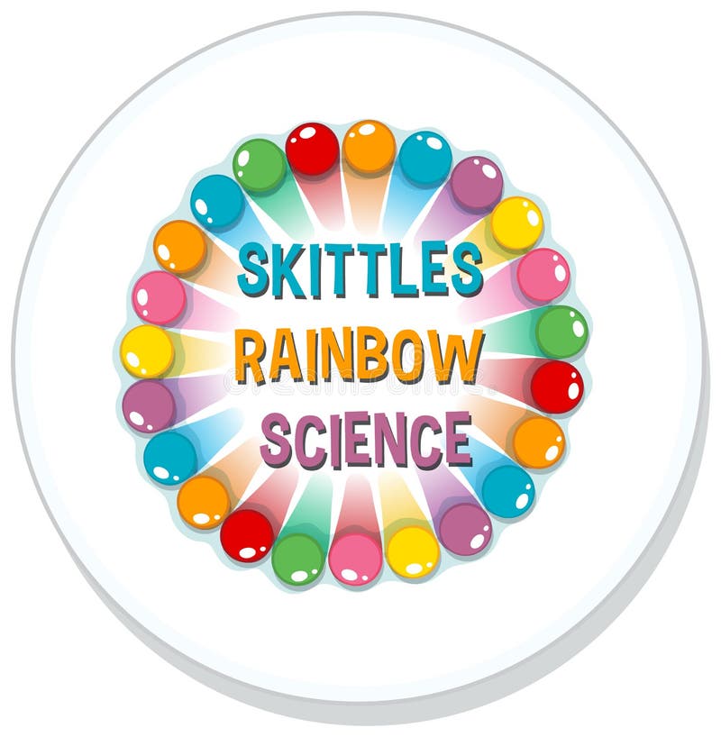 Skittles Rainbow Science Experiment Stock Vector - Illustration of ...