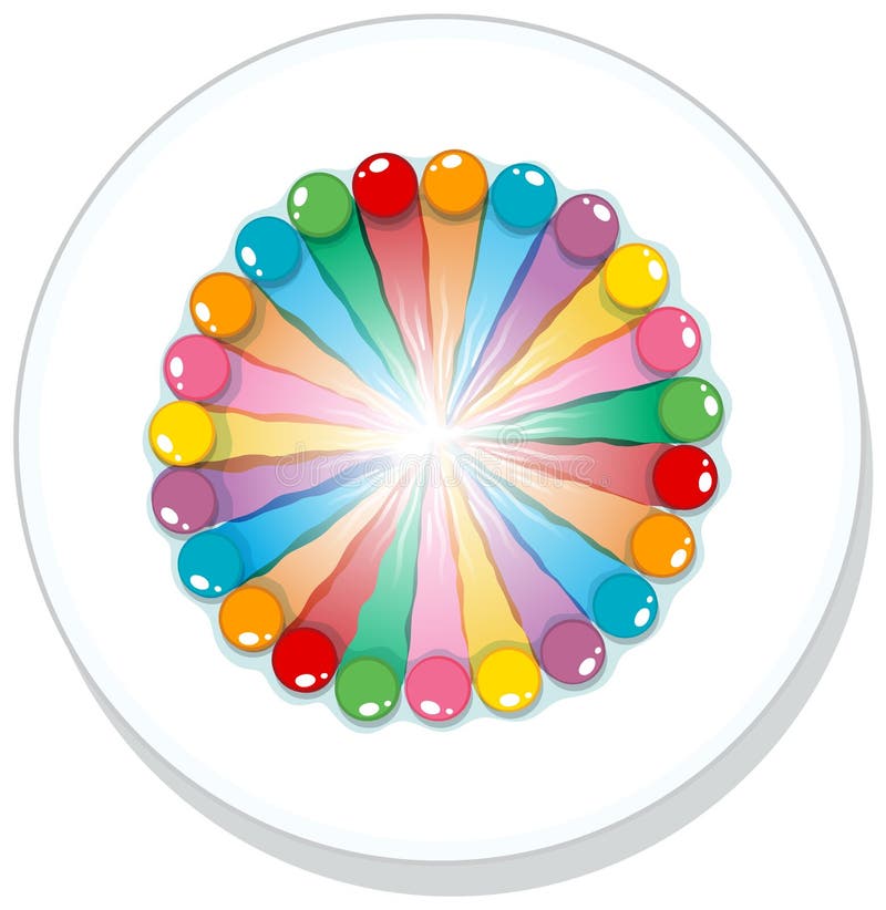 Skittles Rainbow Science Experiment Stock Vector - Illustration of ...