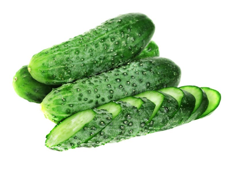 Gurkor isolerade white fotografering för bildbyråer. Bild av bakgrunder ...