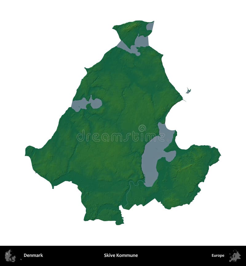 Skive Kommune, Denmark, Isolated on White. Physical Stock Illustration ...