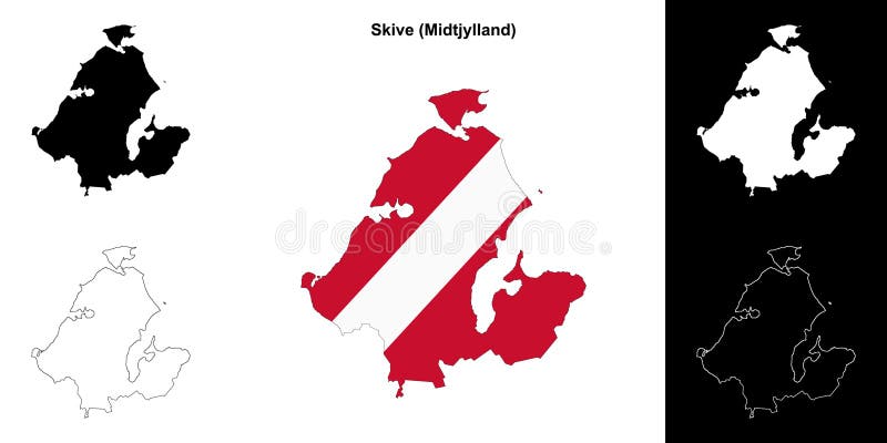 Skive outline map stock vector. Illustration of template - 334892520