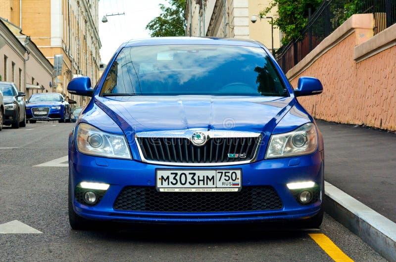 Skoda Octavia Rs Blue Car Buble Face Editorial Photo - Image of face ...