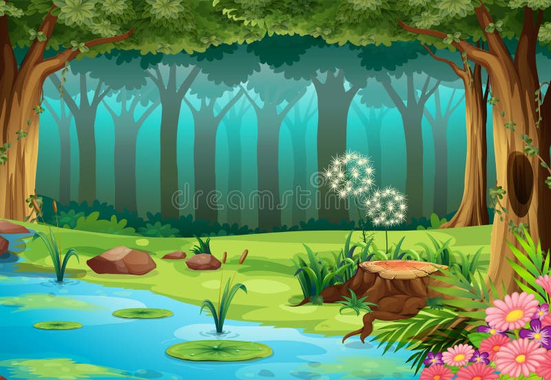 Skog vektor illustrationer. Illustration av utanför, landskap - 44515288