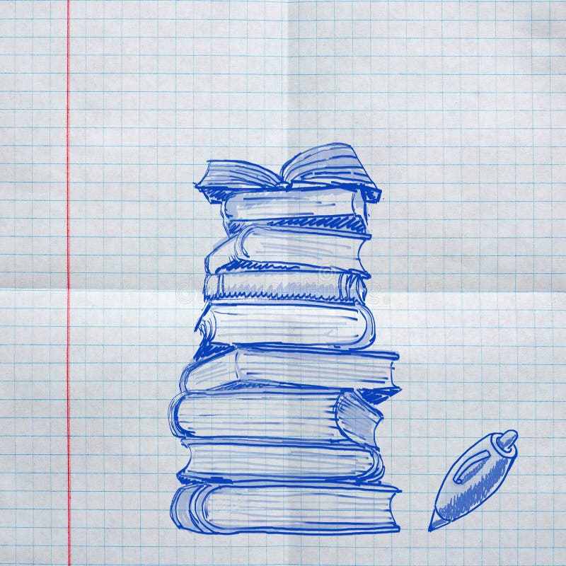 Skolan Skissar På Rutigt Papper Stock Illustrationer - Illustration av ...
