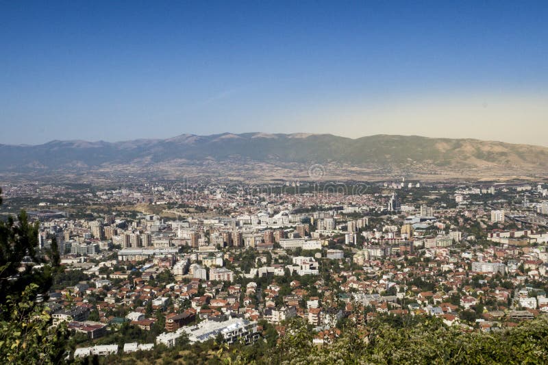 Skopje from Vodno Panoramic View Stock Image - Image of city, skopje ...