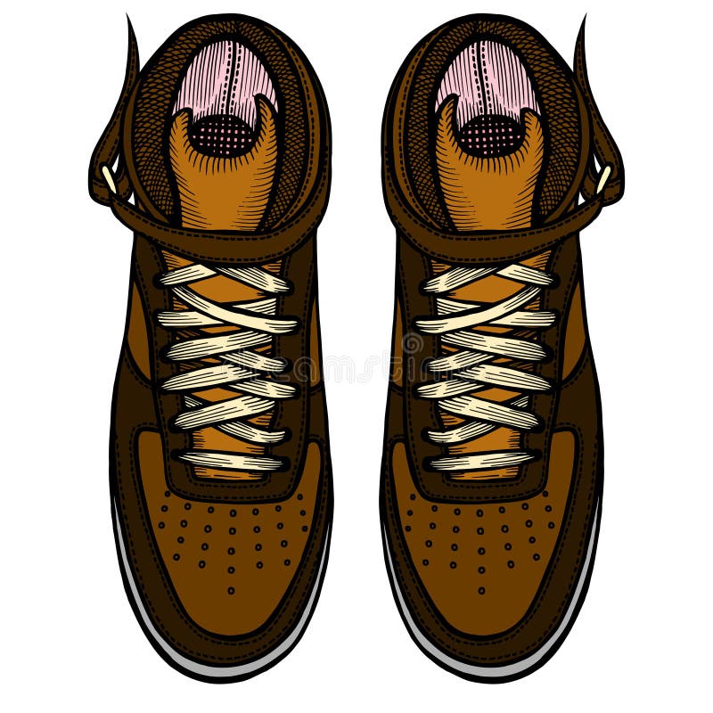 Skor Kängor, Vektorillustration Vektor Illustrationer - Illustration av ...