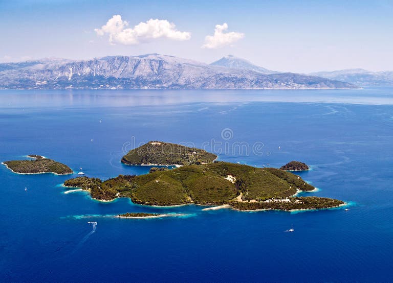 Skorpios Island Aerial View Stock Image - Image of onasis, ionian: 16544263