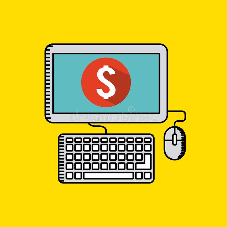 Skrivbords- Datatekniksymbol Vektor Illustrationer - Illustration av ...