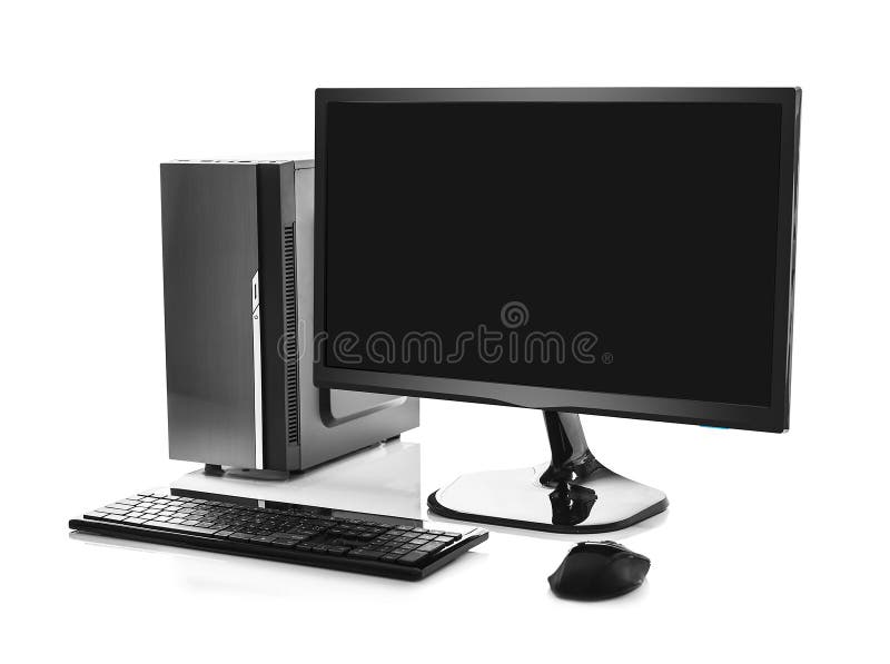 Skrivbord arkivfoto. Bild av skärm, processor, utformning - 7552554