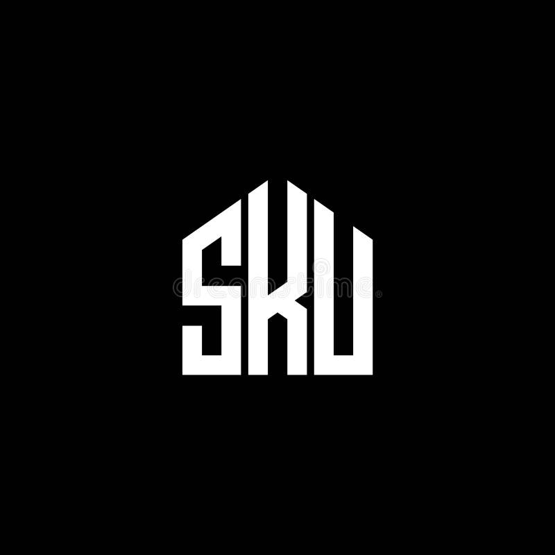 SKU Letter Logo Design on BLACK Background. SKU Creative Initials ...