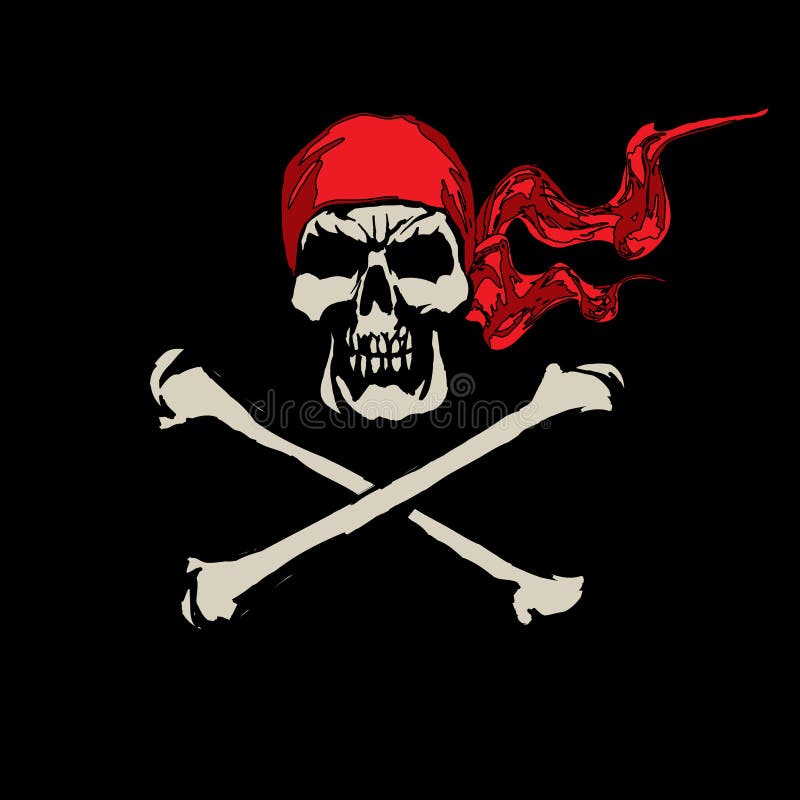 Pirate Skull with Crossbones Stock Vector - Illustration of roger ...