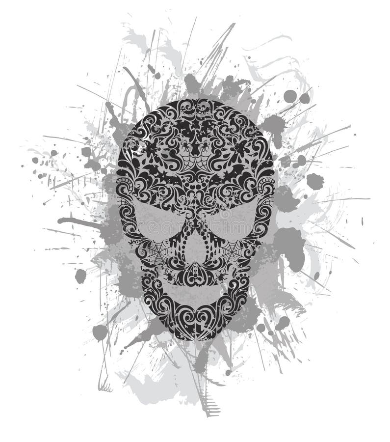 Skull. stock vector. Illustration of scroll, dead, pattern - 21330830
