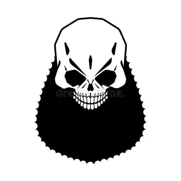 Skull with Beard. Head of Skeleton is Bearded Stock Vector ...