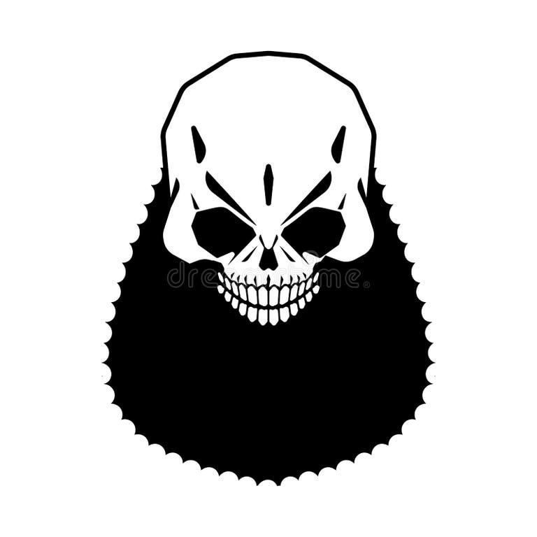Skull with Beard. Head of Skeleton is Bearded Stock Vector ...