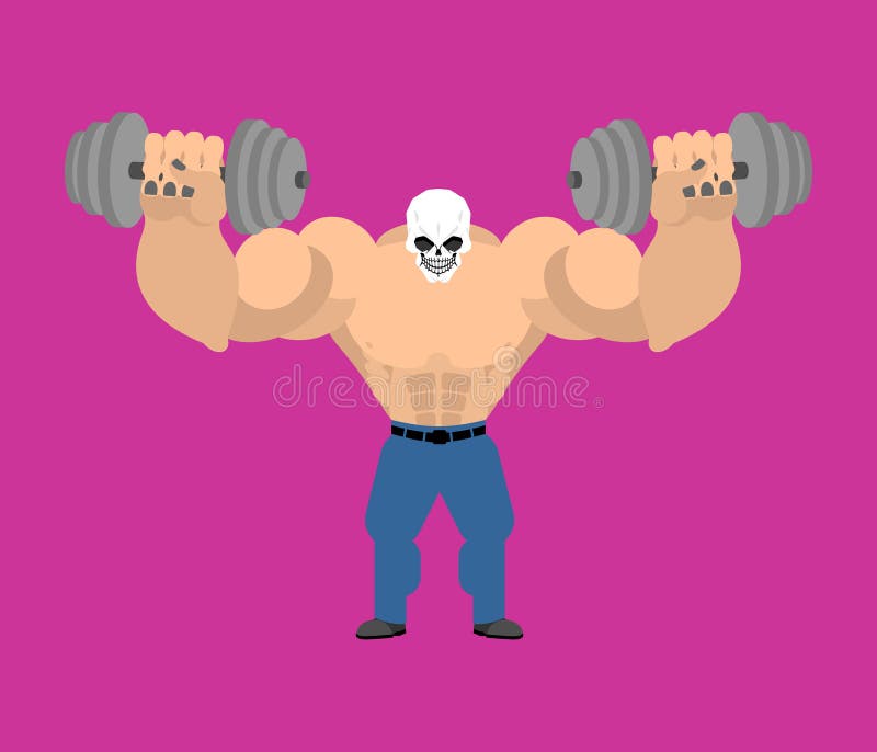 Skull Bodybuilde Strong. Skeleton and Muscles Stock Vector ...