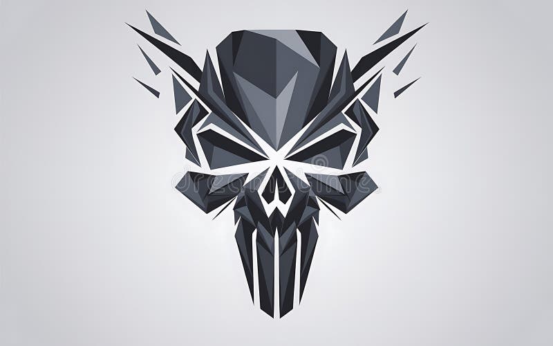 Generative-AI, Geometric Skull: a Modern Abstract Design with Sharp ...
