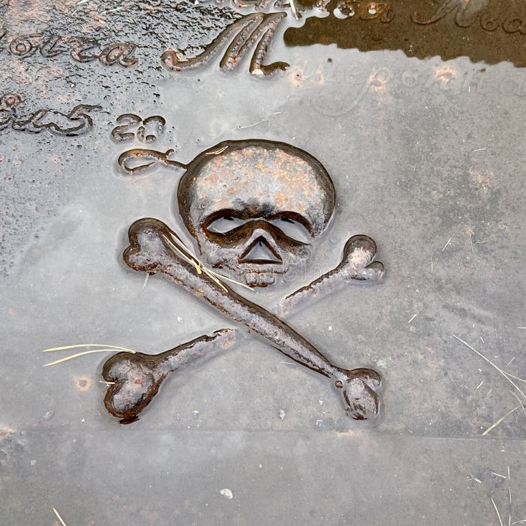 Skull and Bones (dead Head) on the Gravestone Stock Image - Image of ...