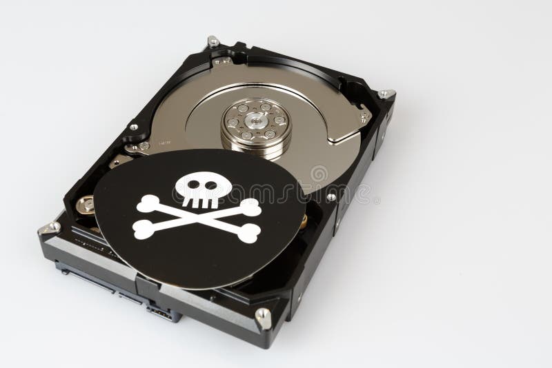 Skull with Bones and Hard Drive from Computer, Cyber Security Concept ...