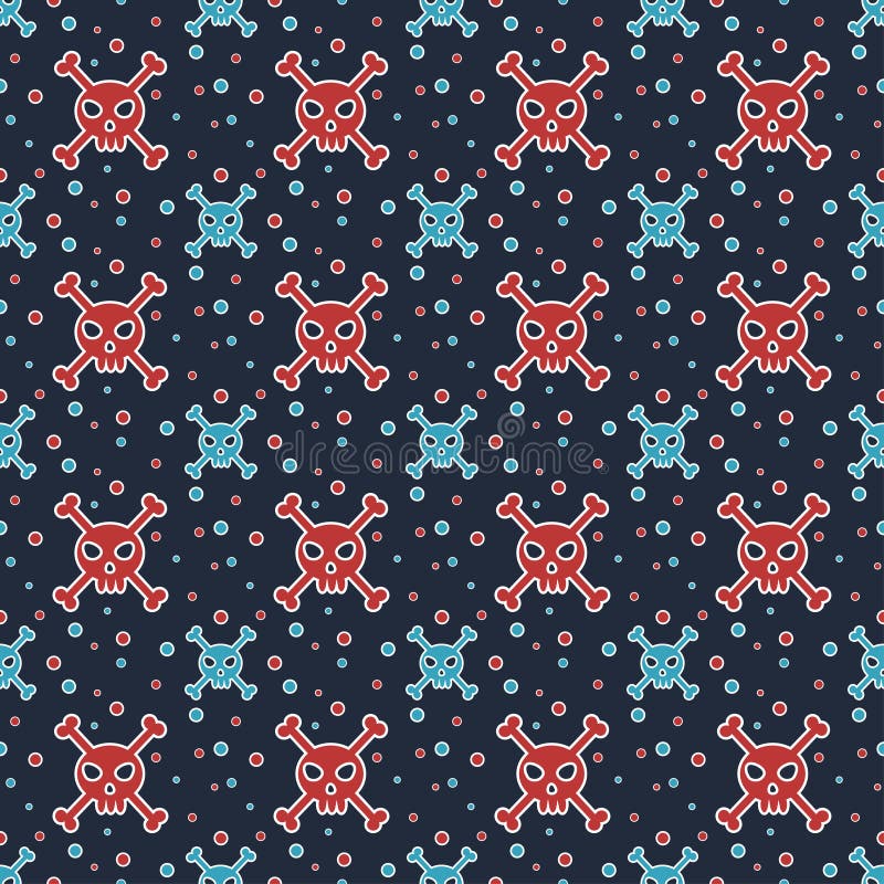 Skull and Bones Pattern stock vector. Illustration of texture - 48033660